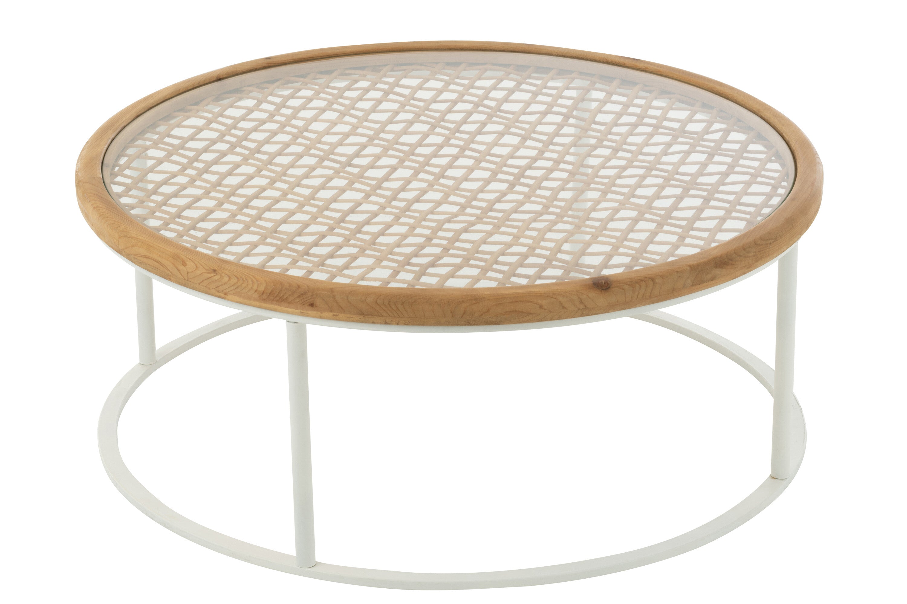 J-Line salontafel Mati - sparhout/metaal - naturel/wit – vtwonen shop