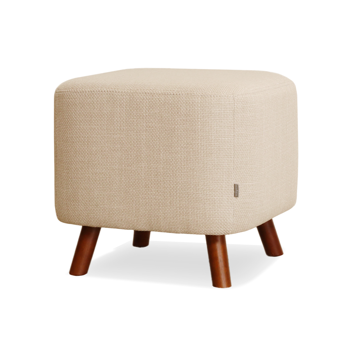 Nolon Julia Vierkante Poef met Houten Pootjes 44 x 44 cm - Beige ...
