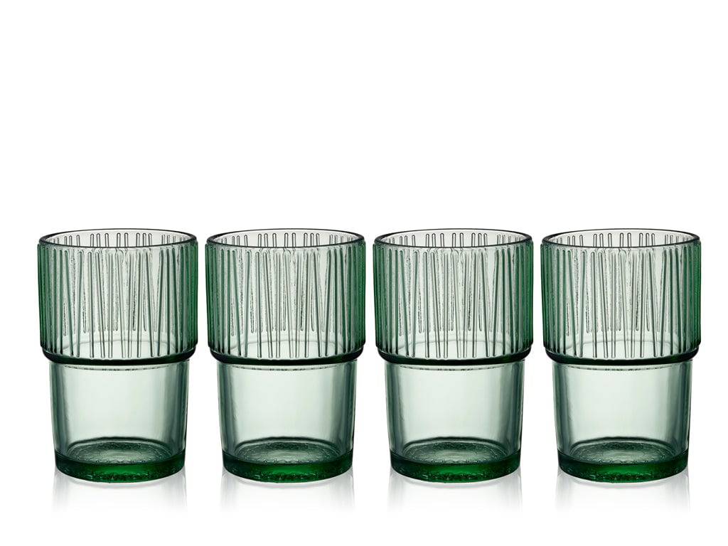 Bitz Waterglas Kusintha 280 ml - kleur Groen - set van 4 stuks - stape ...
