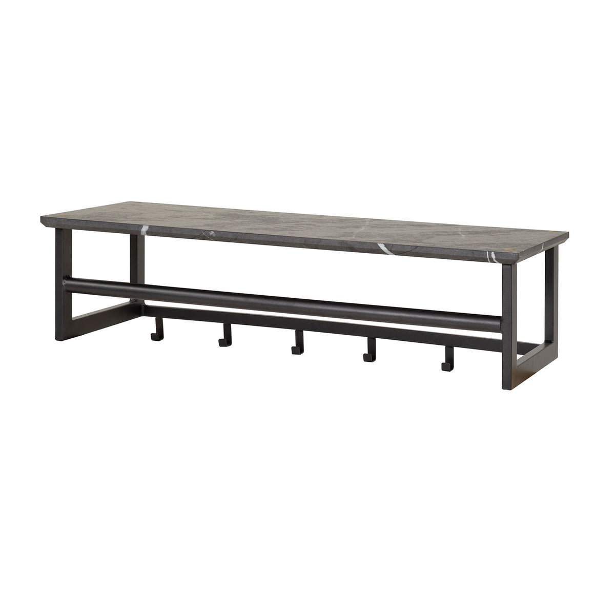 Giga Meubel Kapstok Roede - Zwart Metaal - 6 Haken - 80x30x24cm ...
