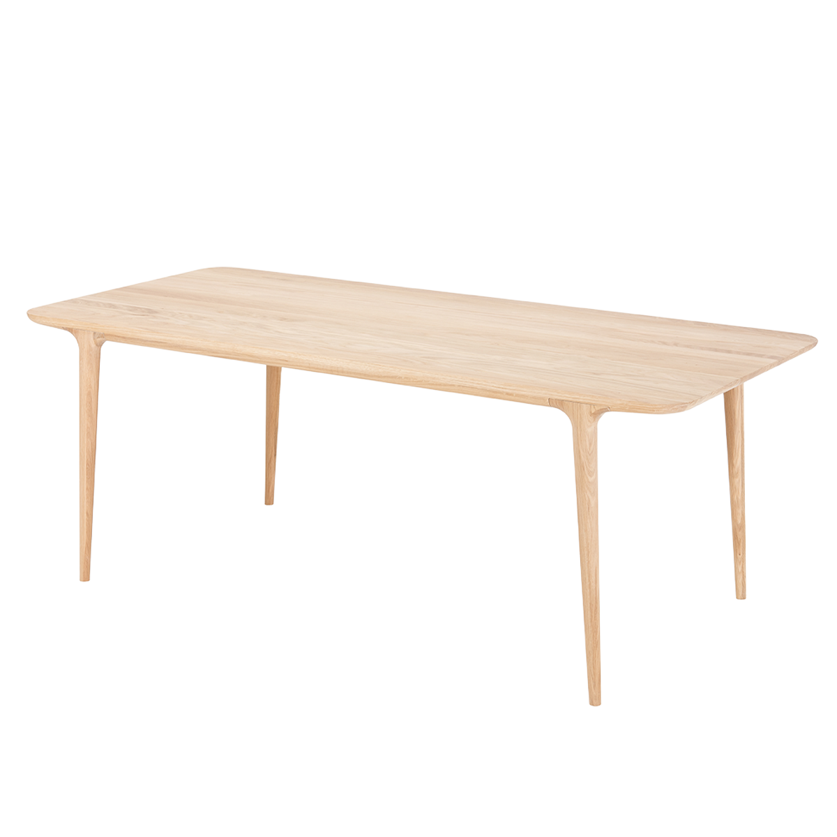 Gazzda Fawn Table Houten Eettafel - 200 x 90 cm - Whitewash Eiken ...