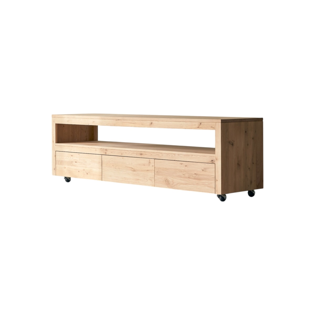 Tikamoon Massief eiken met knoesten tv-meubel 180 cm - Naturel ...