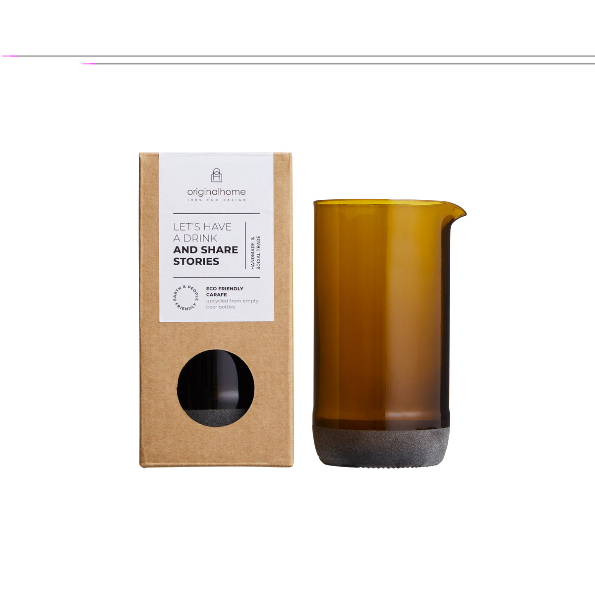 Originalhome karaf gerecycled bierflesje 450ml - bruin – vtwonen shop