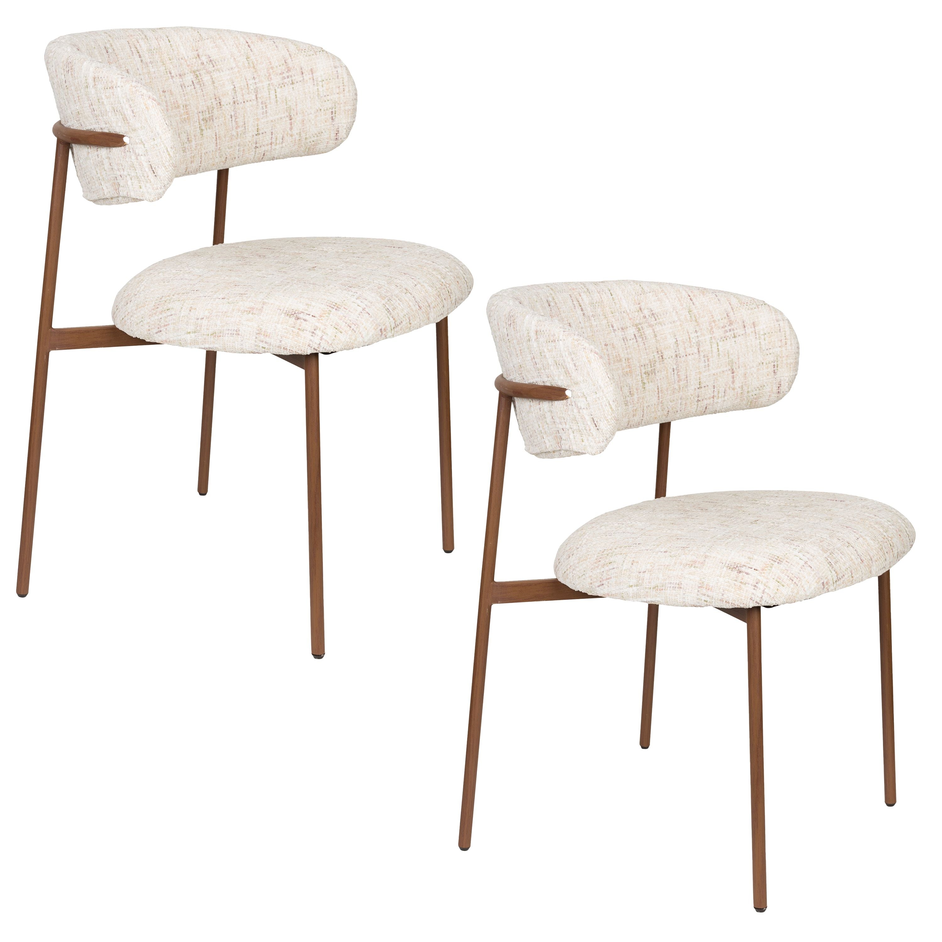 Housecraft Living Claes Eetkamerstoelen Gemêleerd Off-White - Set van ...